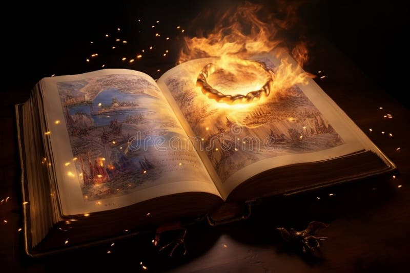 Enchanted Manuscript, Pages Filled with Secret Spells Stock ...