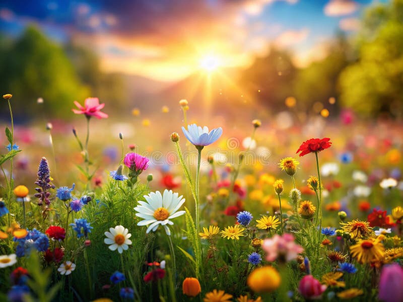 Enchanted Miniature Meadow a TiltShift Perspective on a Vibrant Spring ...