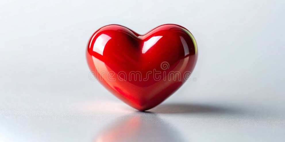 Enchanted Miniature Red Heart Tilted Perspective Floating Gracefully on ...