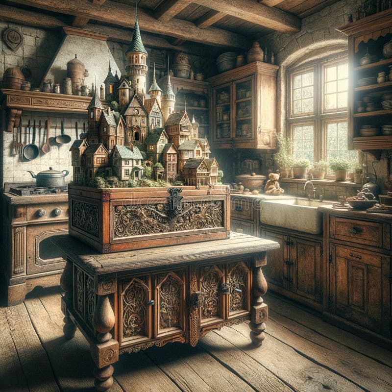 Enchanted Miniature Town, Whimsical Delights in a Box Stock ...