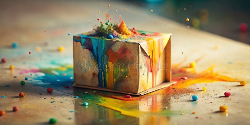 Enchanted Miniature Watercolor Paint Spills a TiltShift Perspective of ...