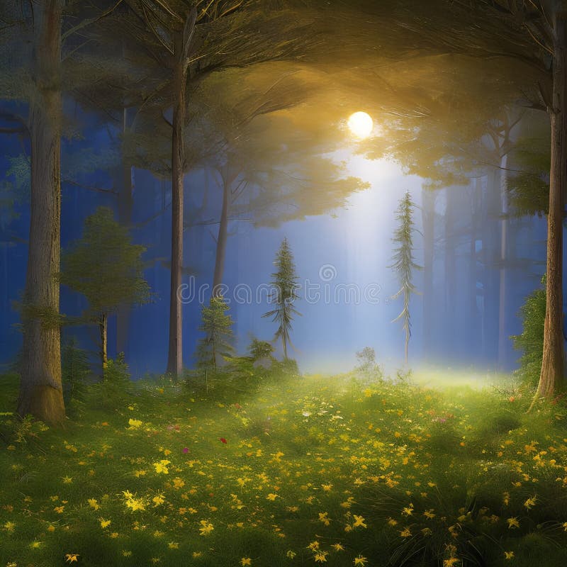 509 Moonlit Forest: a Mystical and Enchanting Background Featuring a ...