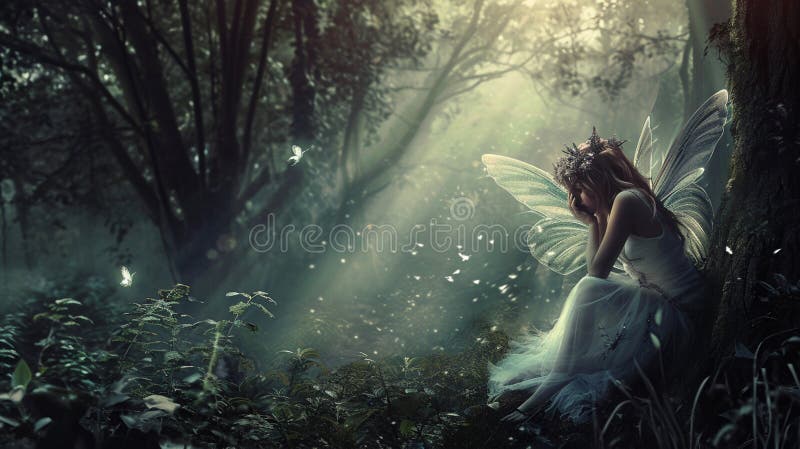 Enchanted Mystical Forest Dreamy Fairy. Generative Ai Stock ...