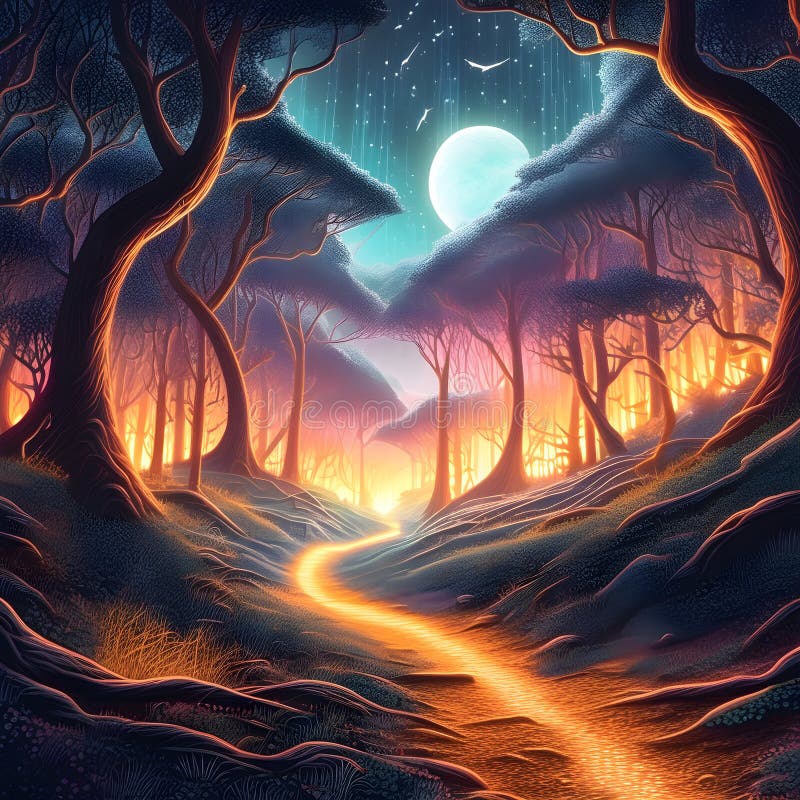 Enchanted Mystical Forest Light Pathway Ominous Scene Seq 12 of 26 ...