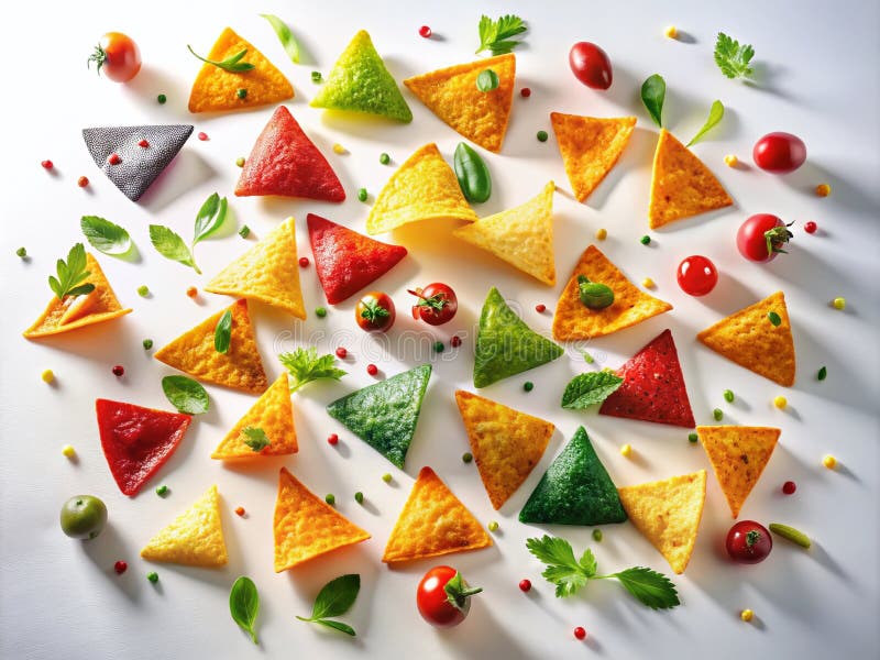 Enchanted Nacho Chip Dreamscape a Surreal Arrangement of Vibrant Corn ...