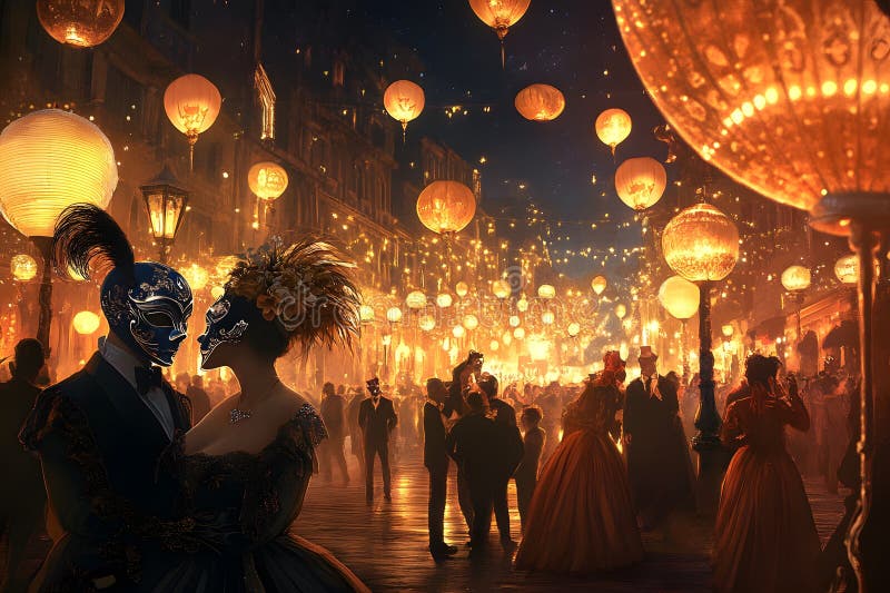 Enchanted Night: a Carnival Masquerade Celebration Stock Photo - Image ...