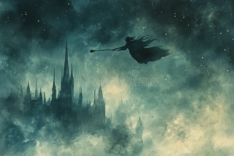 An Enchanted Night Flight Over a Mystifying Forest Landscape Stock ...