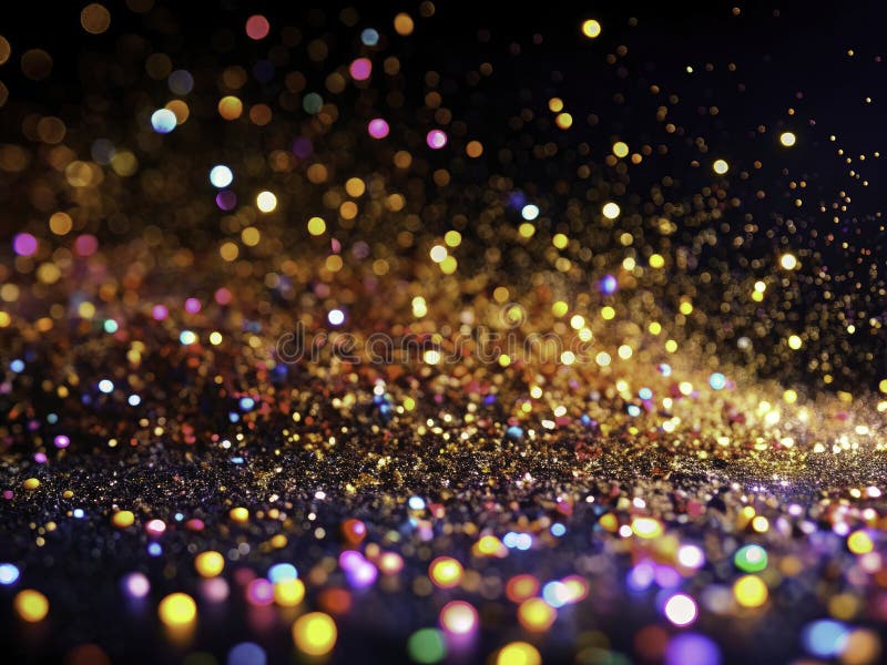 Enchanted Nightfall a CloseUp View of Sparkling Glitter Particles ...