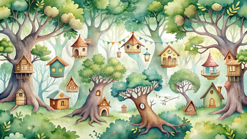 Enchanted Oak Grove: a Watercolor Tapestry of Nature S Magic Generative ...