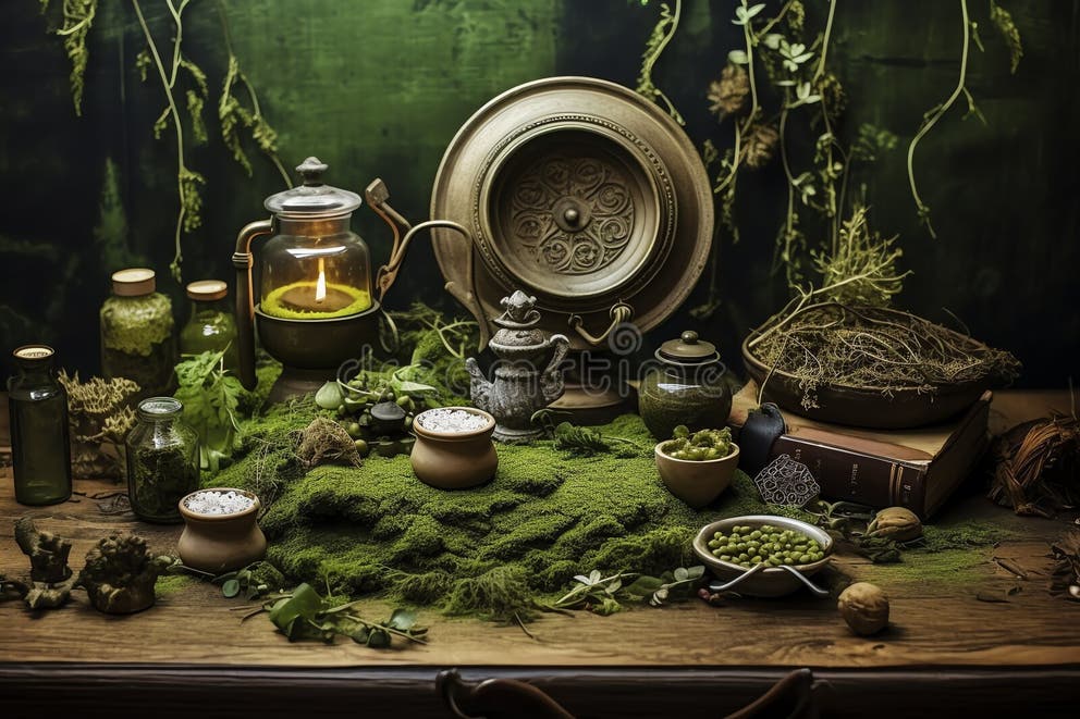 Enchanted Objects Green Magical Fairytale World Background Backdrop ...