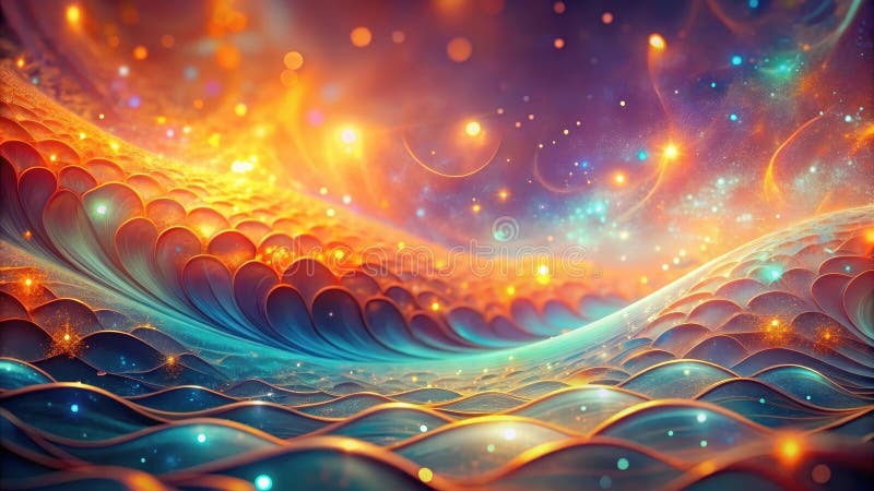 Enchanted Ocean Waves of Light and Color, an Abstract Artistic ...