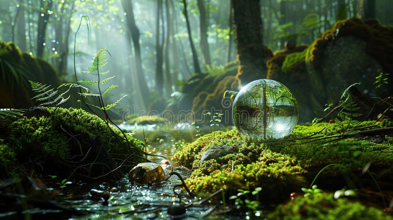 Enchanted Orb, Glass Ball of Magic Amidst the Magical Forest ...