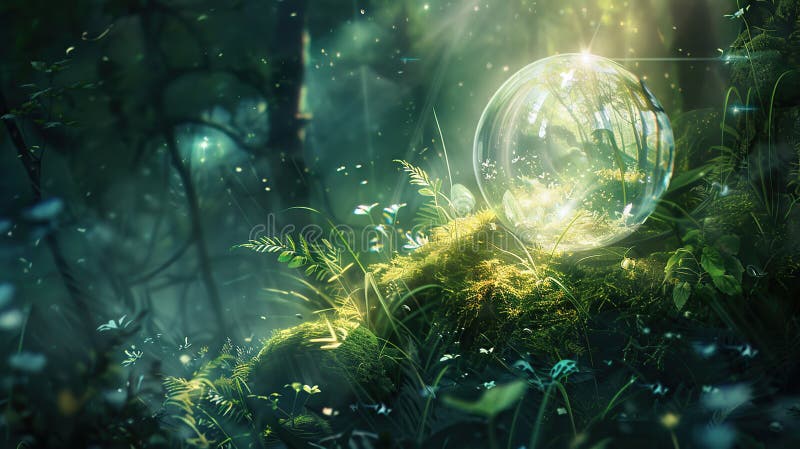 Enchanted Orb, Glass Ball of Magic Amidst the Magical Forest ...