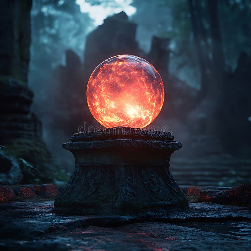 Enchanted Orb in Mystical Forest Setting Stock Photo - Image of harmony ...