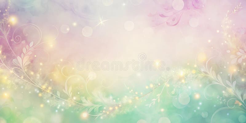 Enchanted Pastel Floral Background with Glowing Lights and Swirls ...