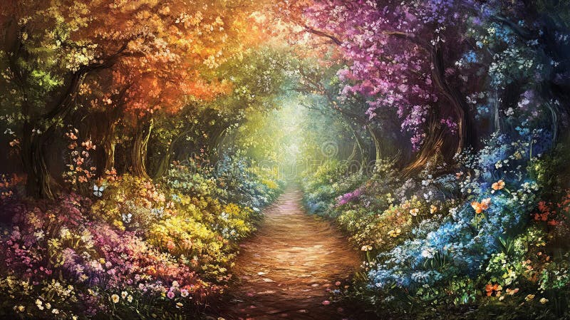 Enchanted Path through a Magical Forest.. Stock Photo - Image of ...