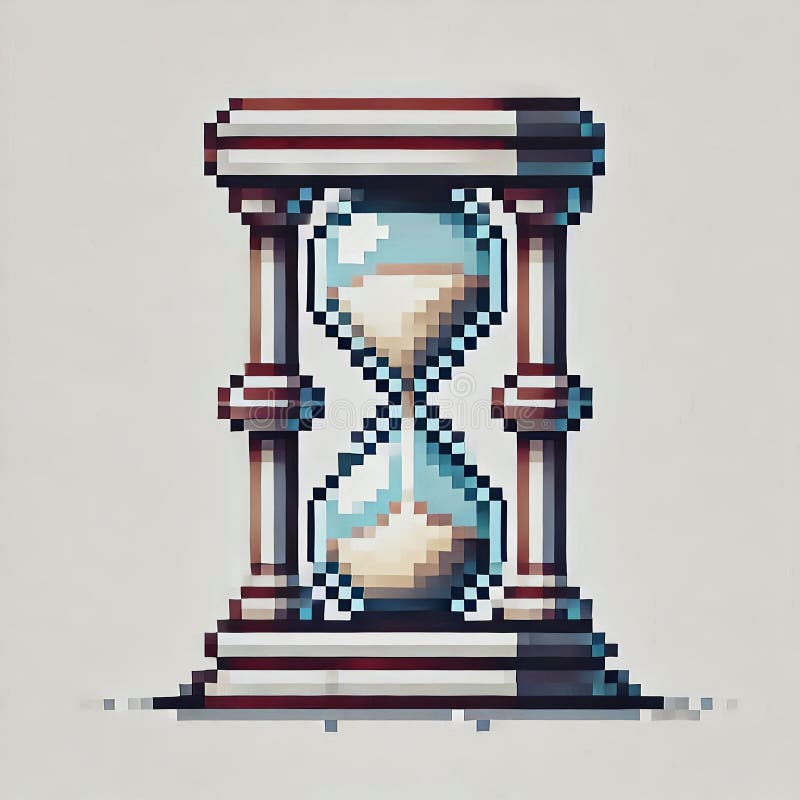 Enchanted Pixel Sand Clock stock illustration. Illustration of pixel ...