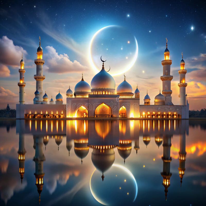 Enchanted Ramadan Reflection Icon Stock Illustration - Illustration of ...