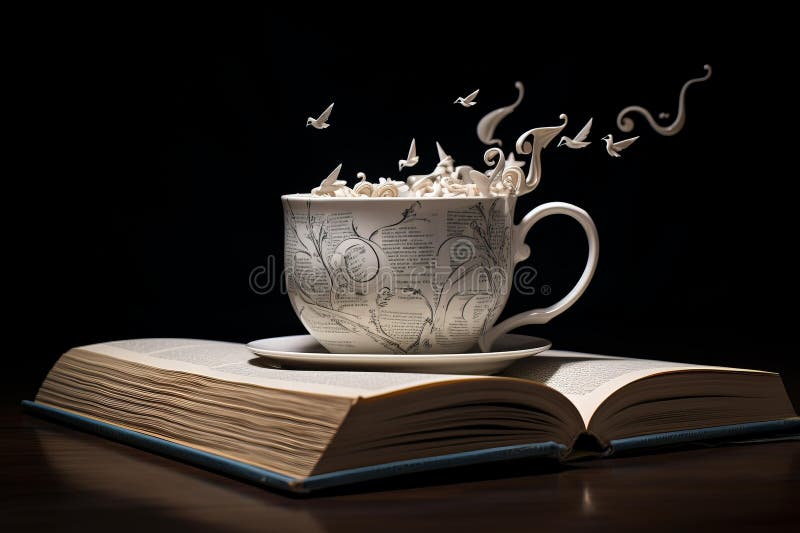Enchanted Reading - Magic Cup with Flying Letters Stock Illustration ...