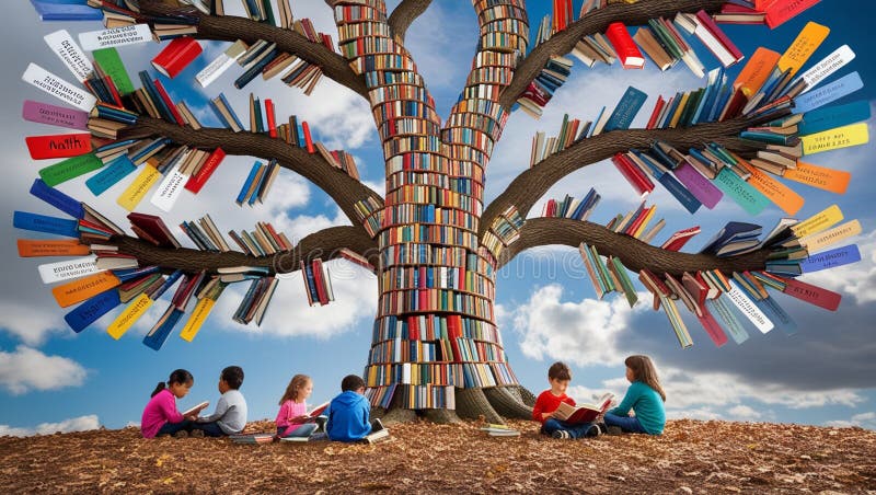 Enchanted Reading Under the Collective Civilization Tree Stock ...