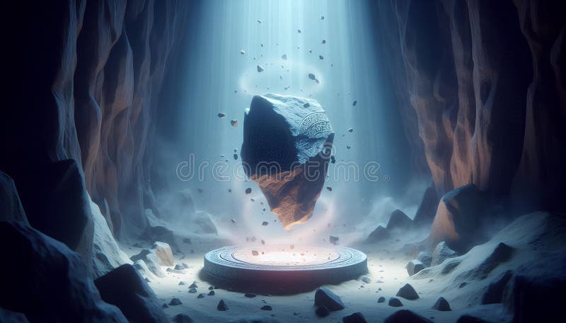 Enchanted Rock with Magic Symbols Stock Illustration - Illustration of ...