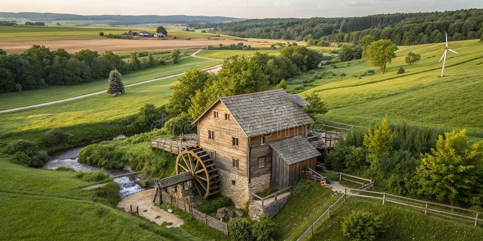 Enchanted Rustic Setting a TiltShift Perspective on a Miniature Grain ...