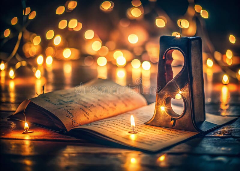 Enchanted Script in the Night Vintage Illuminated Letters on a Dark ...