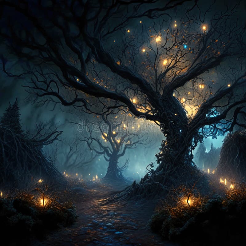 Enchanted Shadows - AI Generative by Halloween Ai Stock Illustration ...