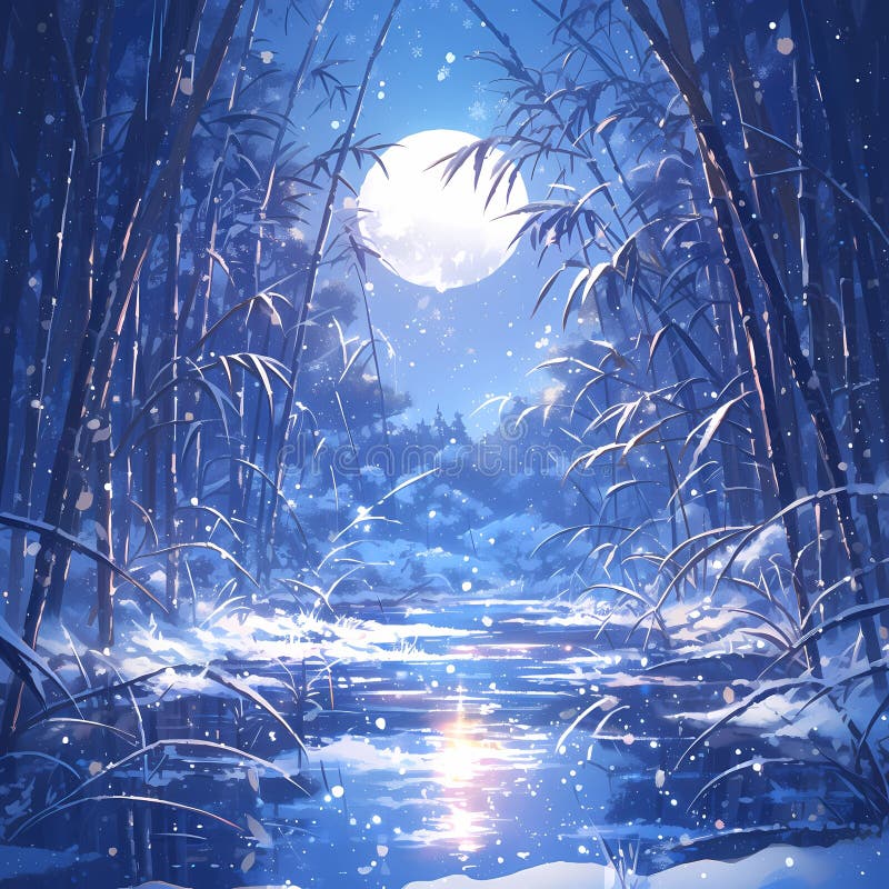 Enchanted Snowfall at Dusk stock illustration. Illustration of clouds - 314899636