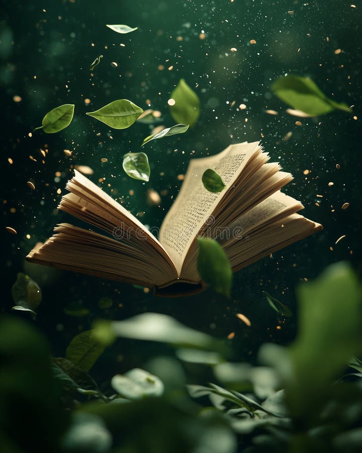 Enchanted Spellbook Floating in Mid-Air Stock Image - Image of spells ...