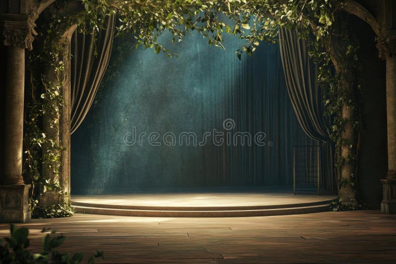 Enchanted Stage, a Mystical Backdrop for Dreams and Fantasy Stock Photo ...