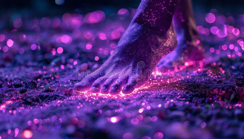 Enchanted Step a Mesmerizing Image of a Foot in an Ethereal, Glowing ...