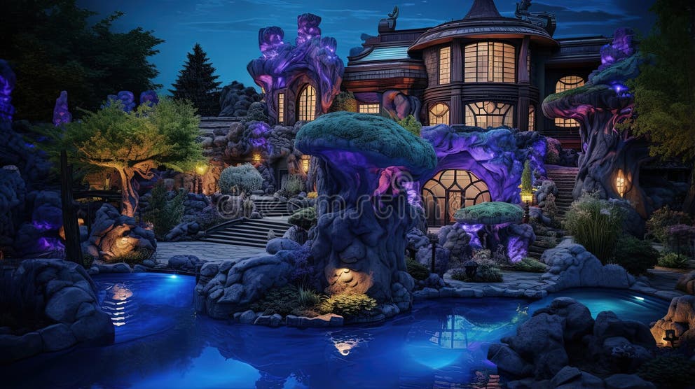 Enchanted Stone Haven stock illustration. Illustration of spectacular ...