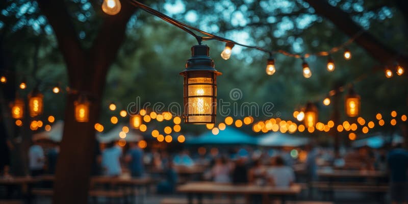 Enchanted Summer Evening Glowing Lanterns, Twinkling Lights ...