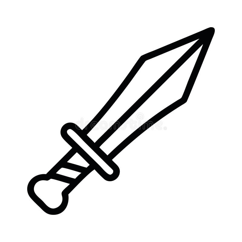 Enchanted Sword Line Art Drawing Stock Vector - Illustration of ancient ...