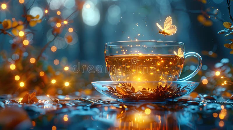 Enchanted Teacup stock illustration. Illustration of magic - 331896160