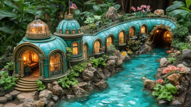 Enchanted Miniature River Town Stock Image - Image of beautiful ...