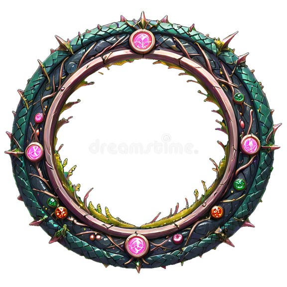 Enchanted Token Ring with Mystical Gems and Thorny Design Stock Image ...