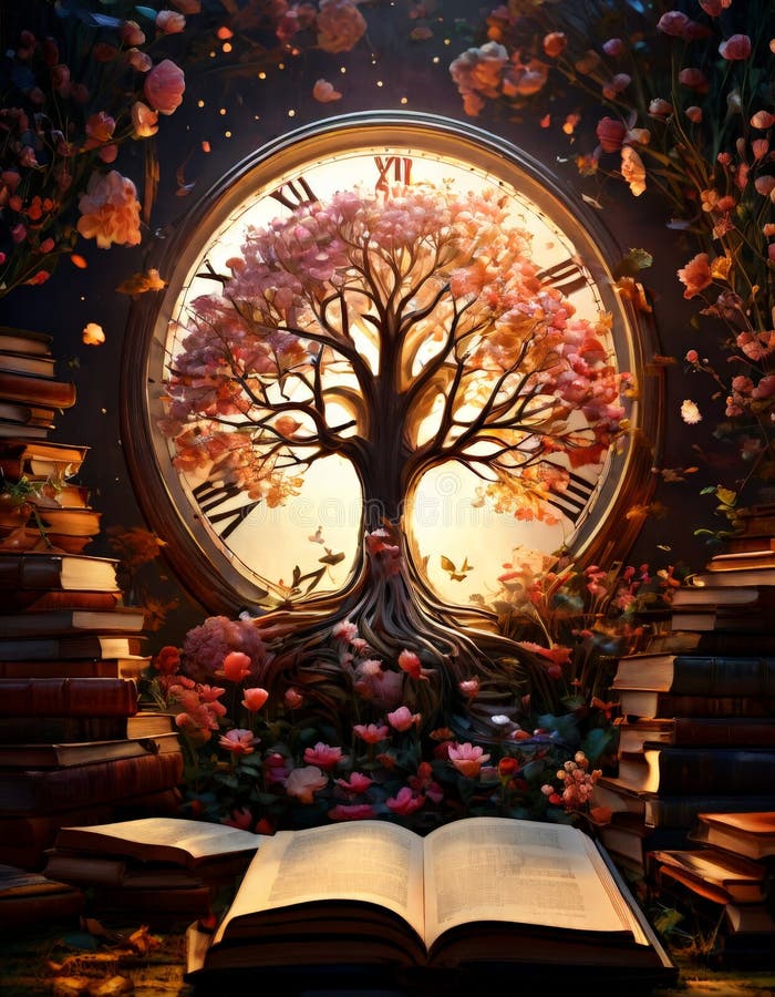 Enchanted Tree with Books in Whimsical Library Setting Stock Photo ...
