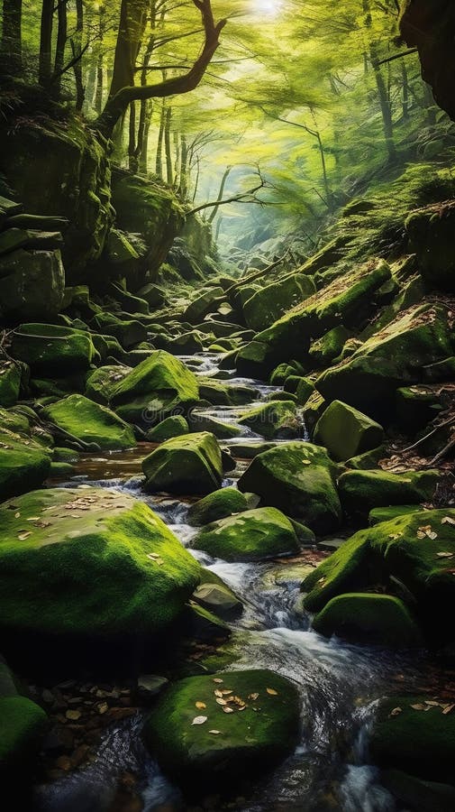 The Enchanted Valley of Yorkshire Stock Illustration - Illustration of ...