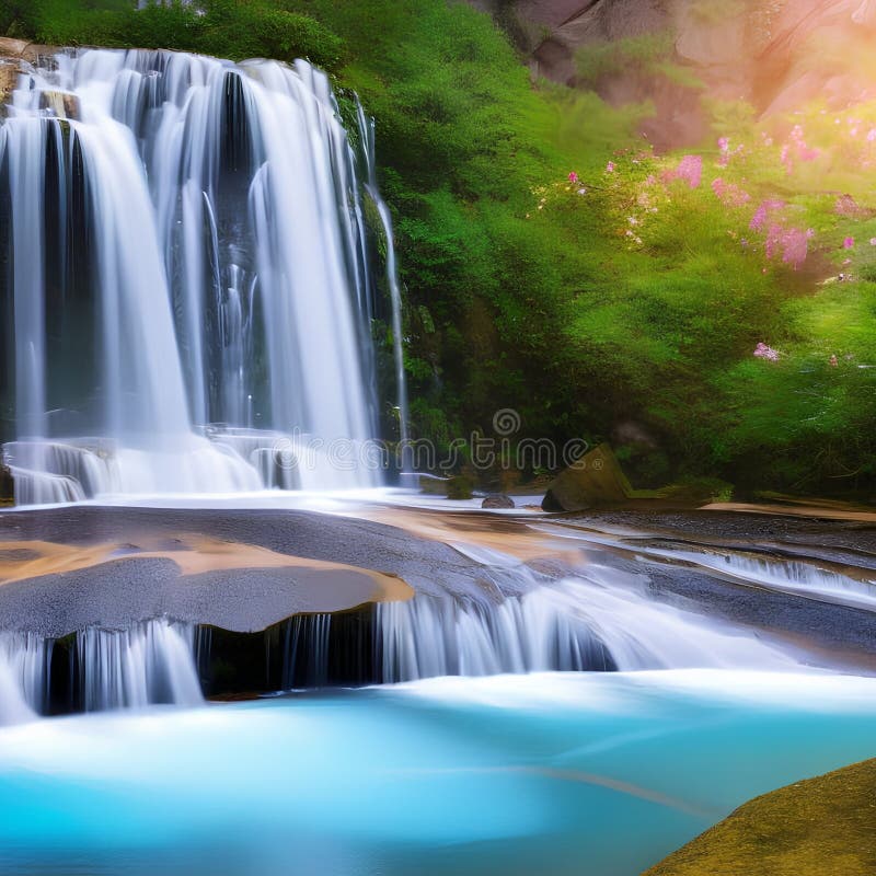 Dreamy Waterfall Stock Illustrations – 638 Dreamy Waterfall Stock ...