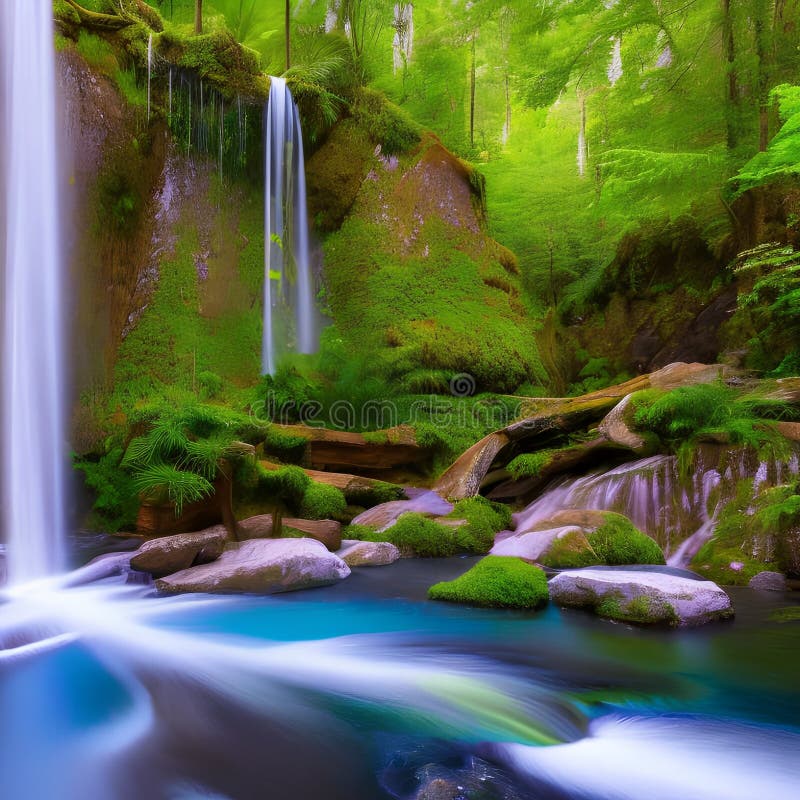 Dreamy Waterfall Stock Illustrations – 638 Dreamy Waterfall Stock ...