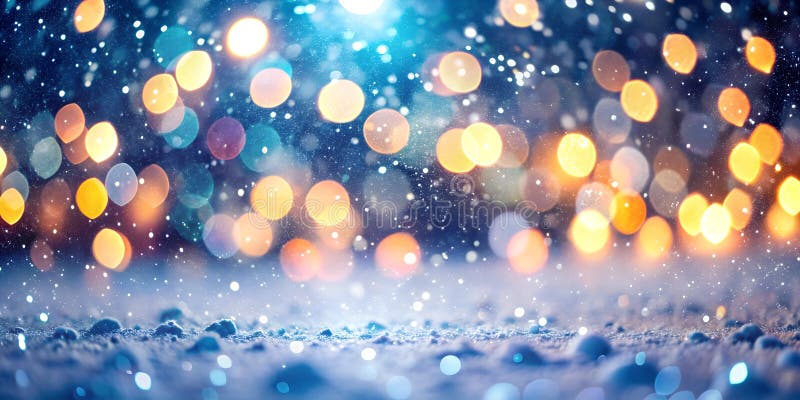 Enchanted Winter Bokeh Lights Background Stock Illustration ...