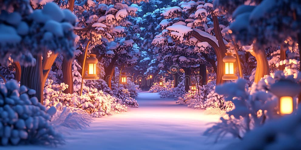 Enchanted Winter Forest Path Stock Illustrations – 2,361 Enchanted ...