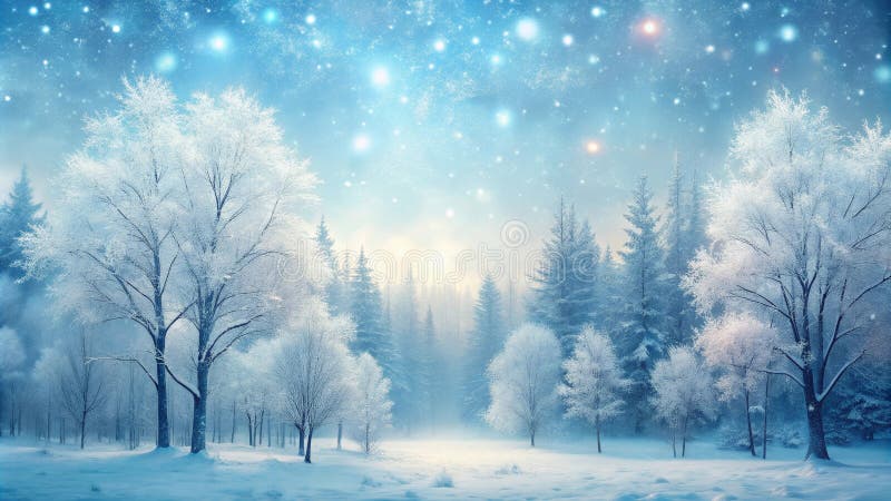 Enchanted Winter Forest Scene Frost-covered Trees and Sparkling Snow ...