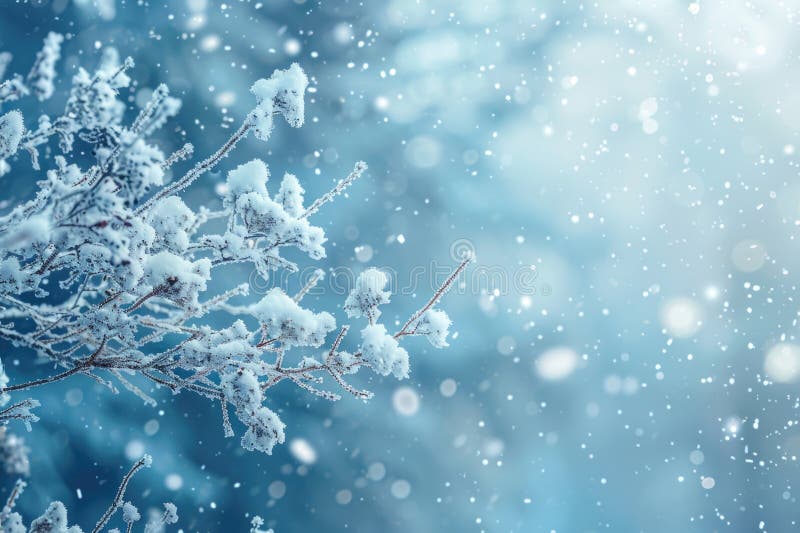 Enchanted Winter Forest Snowfall with Sunlight through Frosted Branches ...