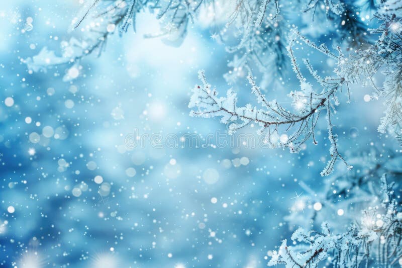 Enchanted Winter Forest Snowfall with Sunlight through Frosted Branches ...