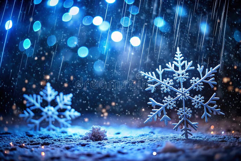 Enchanted Winter Night a Captivating Display of Rainfall Snowfall and ...