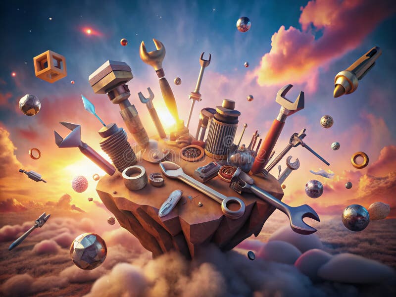 Fantasy hammers stock illustration. Illustration of hammer - 19008617