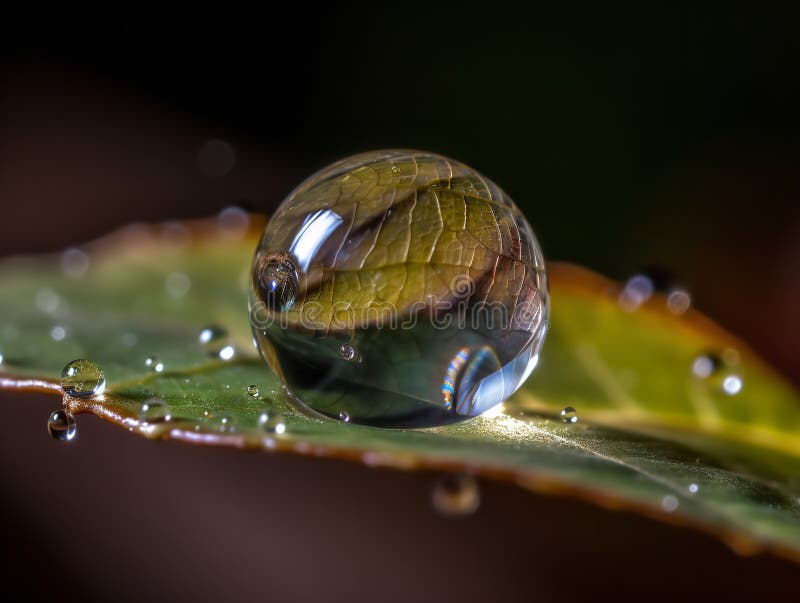 The Enchanted World in a Dew Drop Stock Illustration - Illustration of ...